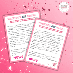 Festive Valentines Mad Libs Printable - Marley Doodle Digital