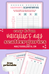 2 Free Valentine's Day Scattergories Games (Free) - Marley Doodle Digital