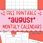 August Monthly Calendar Printables - Marley Doodle Digital