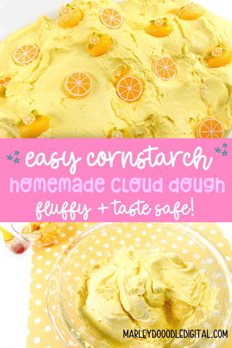 Fluffy Lemon Cloud Dough (2 Ingredients) - Marley Doodle Digital