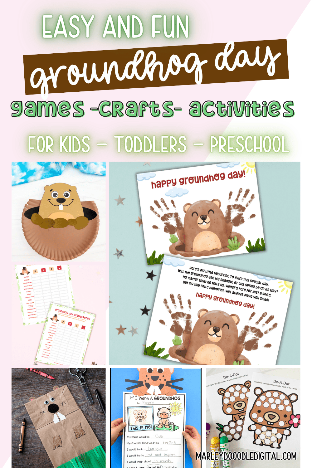 23+ Fun Groundhog Day Activities, Games, and Crafts for Kids! - Marley ...