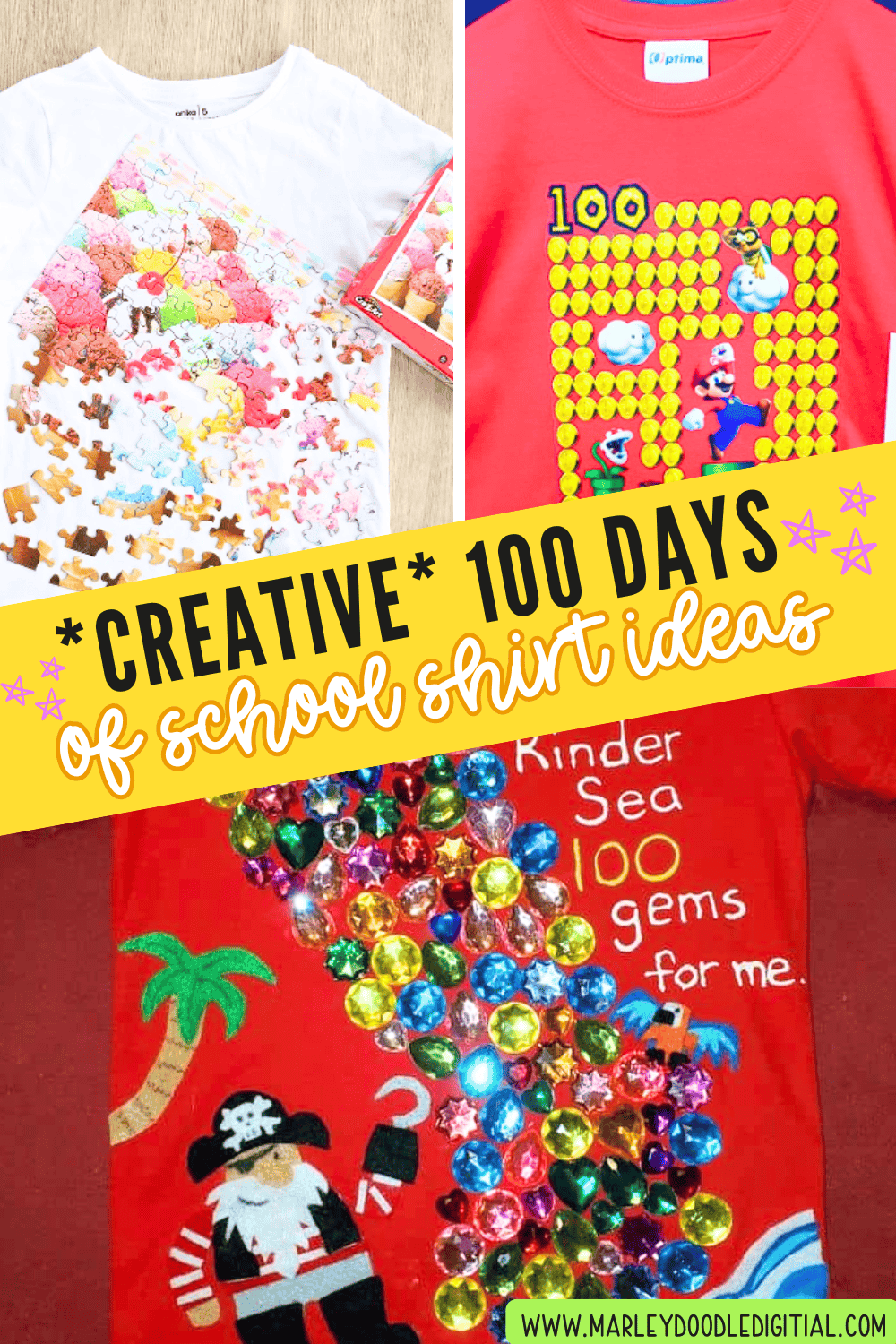 27 Fun DIY 100 Days of School Shirt Ideas - Marley Doodle Digital