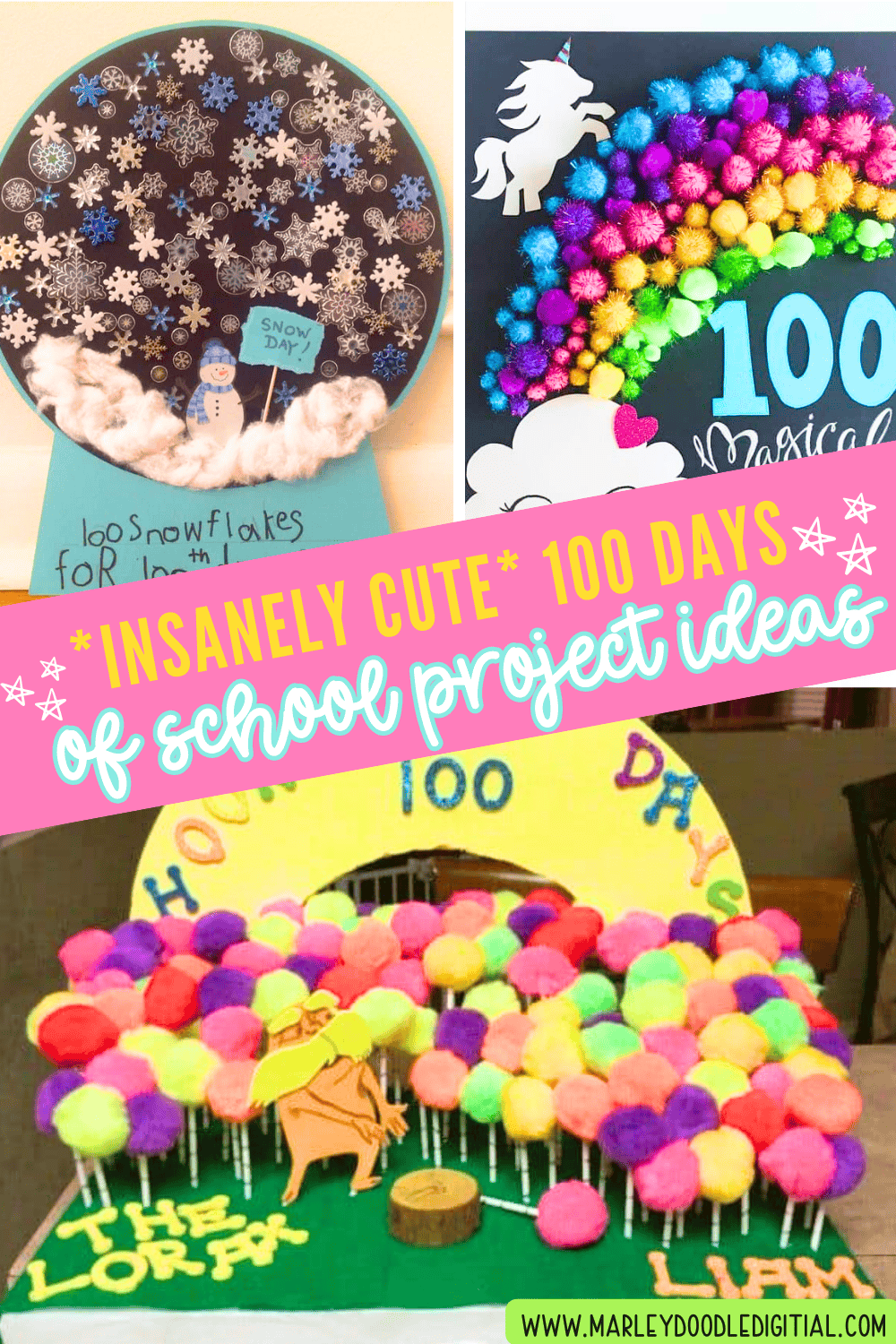 Creative & Fun 100 Days of School Project Ideas - Marley Doodle Digital