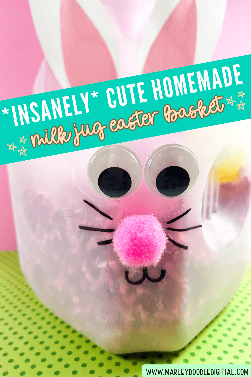 Easy DIY Milk Jug Easter Bunny Basket - Marley Doodle Digital
