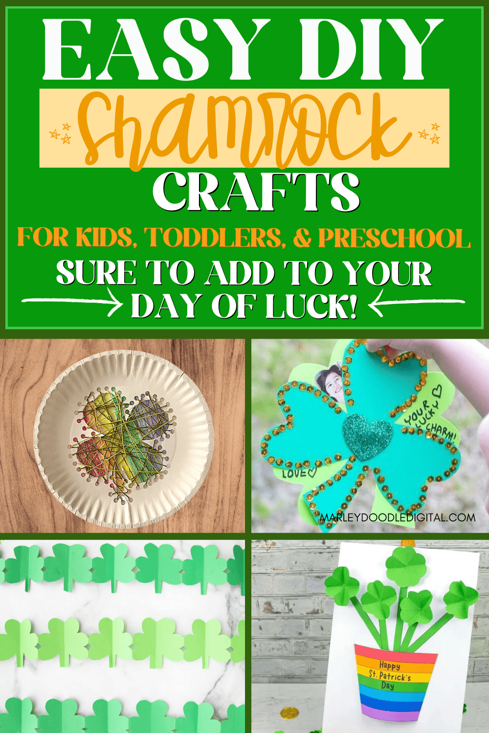 27+ Easy & Fun Shamrock Crafts for Kids and Toddlers - Marley Doodle ...