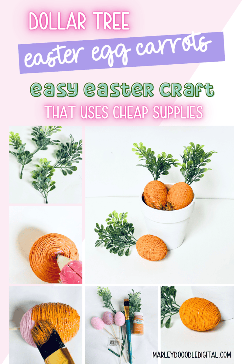 Cute DIY Dollar Tree Easter Egg Carrots - Marley Doodle Digital
