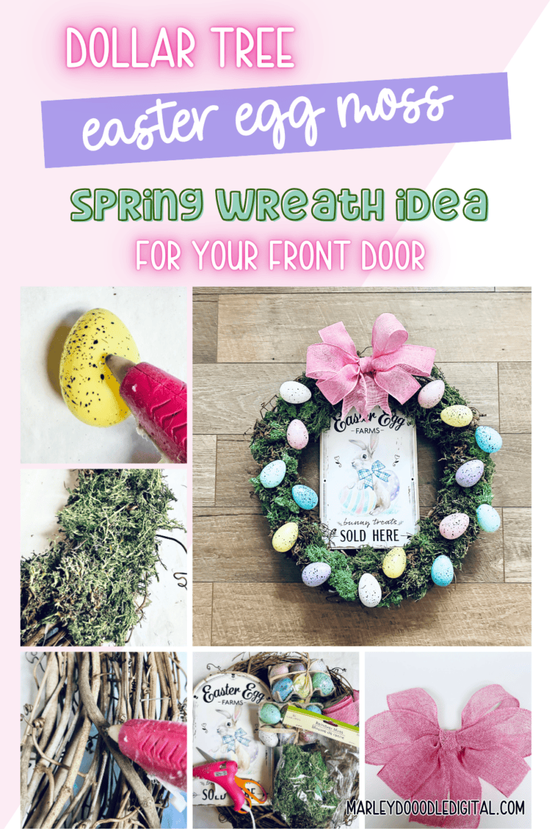 Fun DIY Dollar Tree Easter Egg Wreath - Marley Doodle Digital