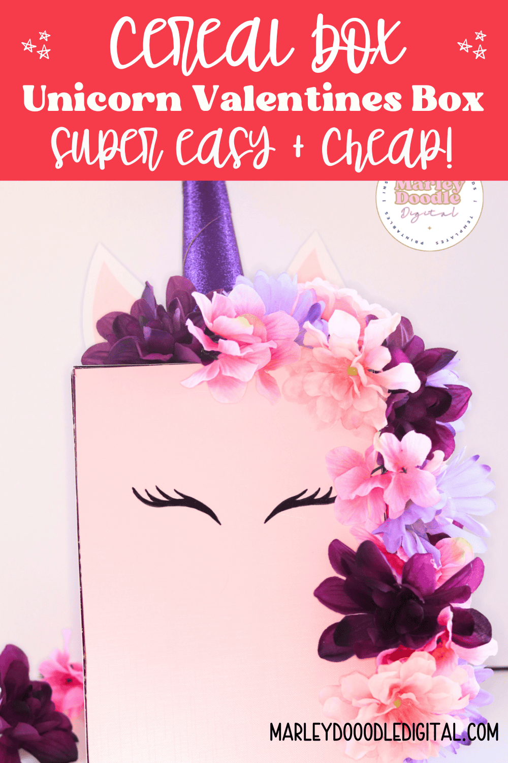 DIY Dollar Tree Unicorn Valentine Box - Marley Doodle Digital