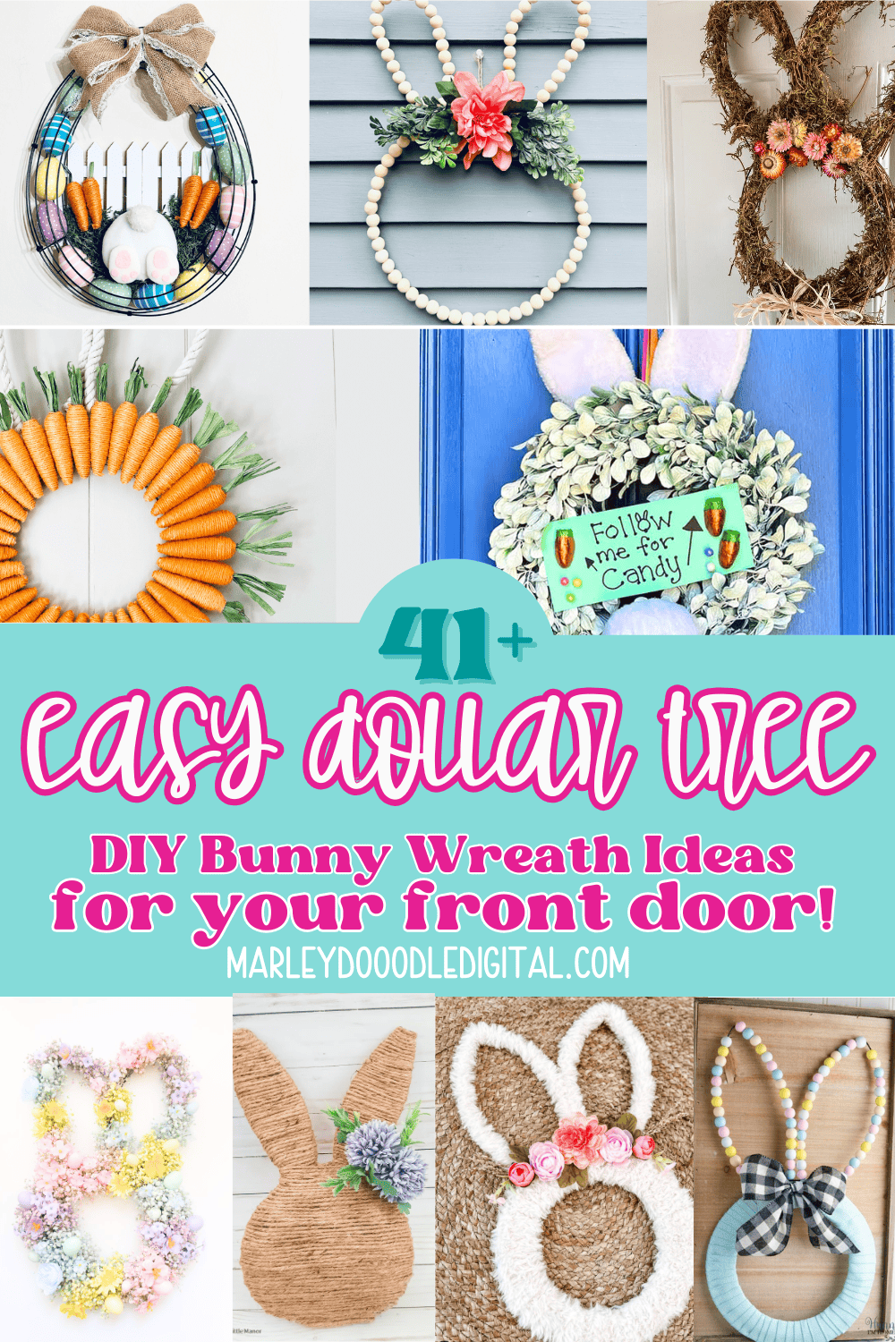 21 Dollar Tree Bunny Wreath Ideas That are Cute, Cheap, & Easy ...