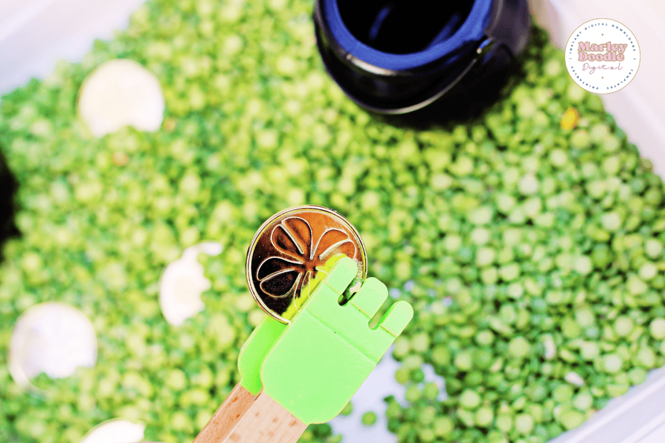 St. Patrick's Day Sensory Bin (Searching for Gold!) - Marley Doodle Digital