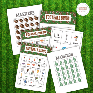 Free Printable Football Bingo Game with 60 Unique Cards! - Marley ...
