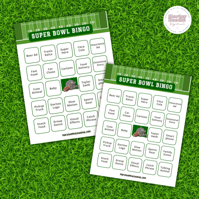Free Printable Football Bingo Game with 60 Unique Cards! - Marley ...