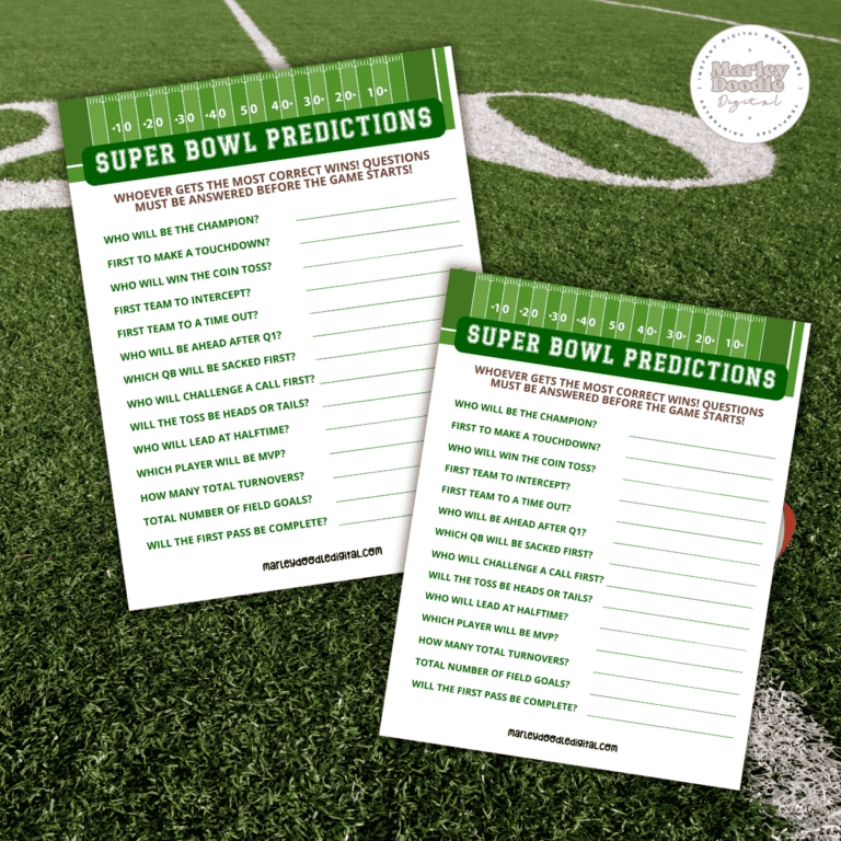 Super Bowl Party Game Bundle (Free Printables) - Marley Doodle Digital