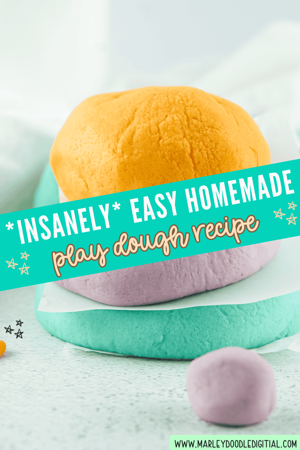 5 Ingredient Homemade Playdough (No Cook Recipe) - Marley Doodle Digital