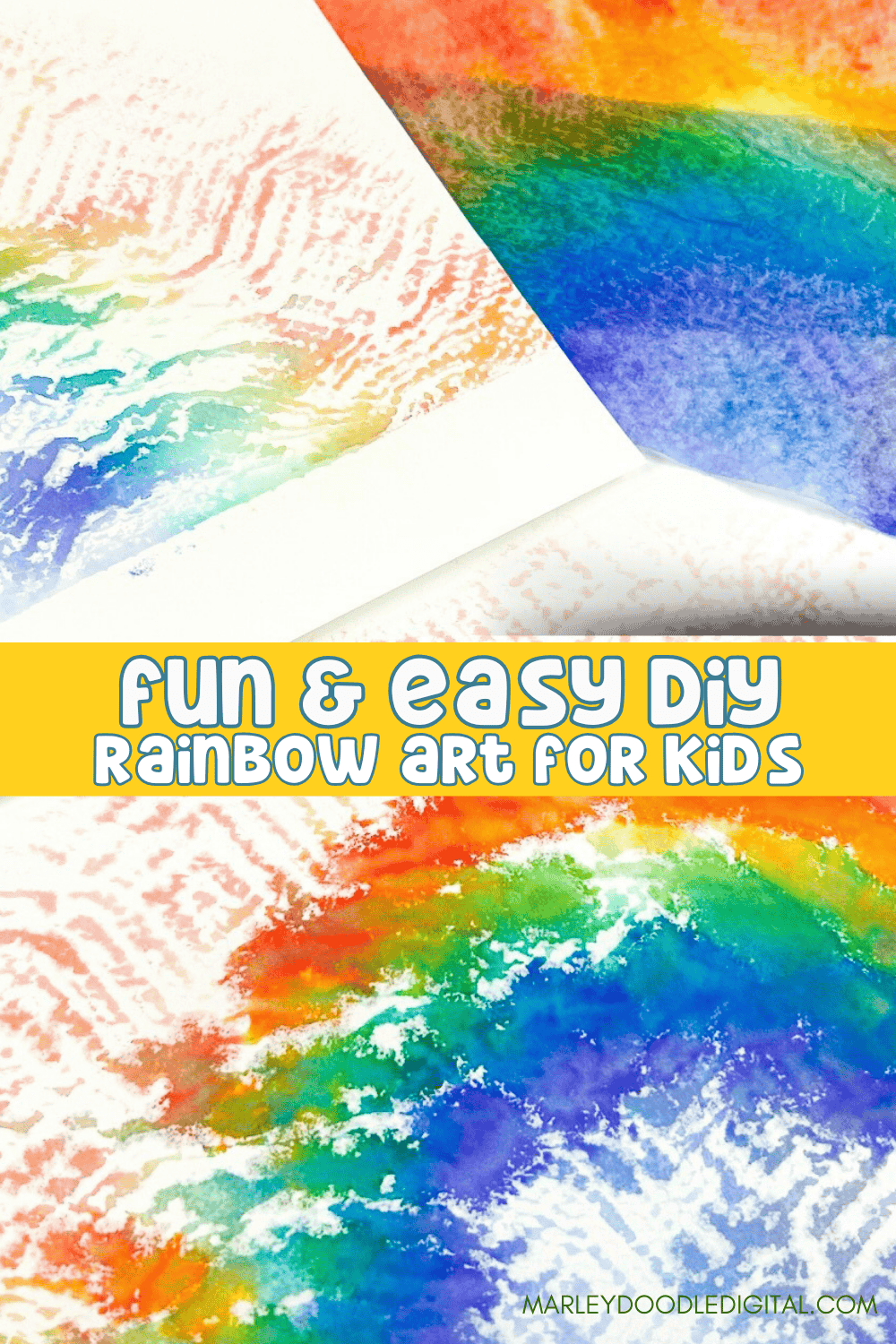 Easy Rainbow Art Activity for Kids - Marley Doodle Digital