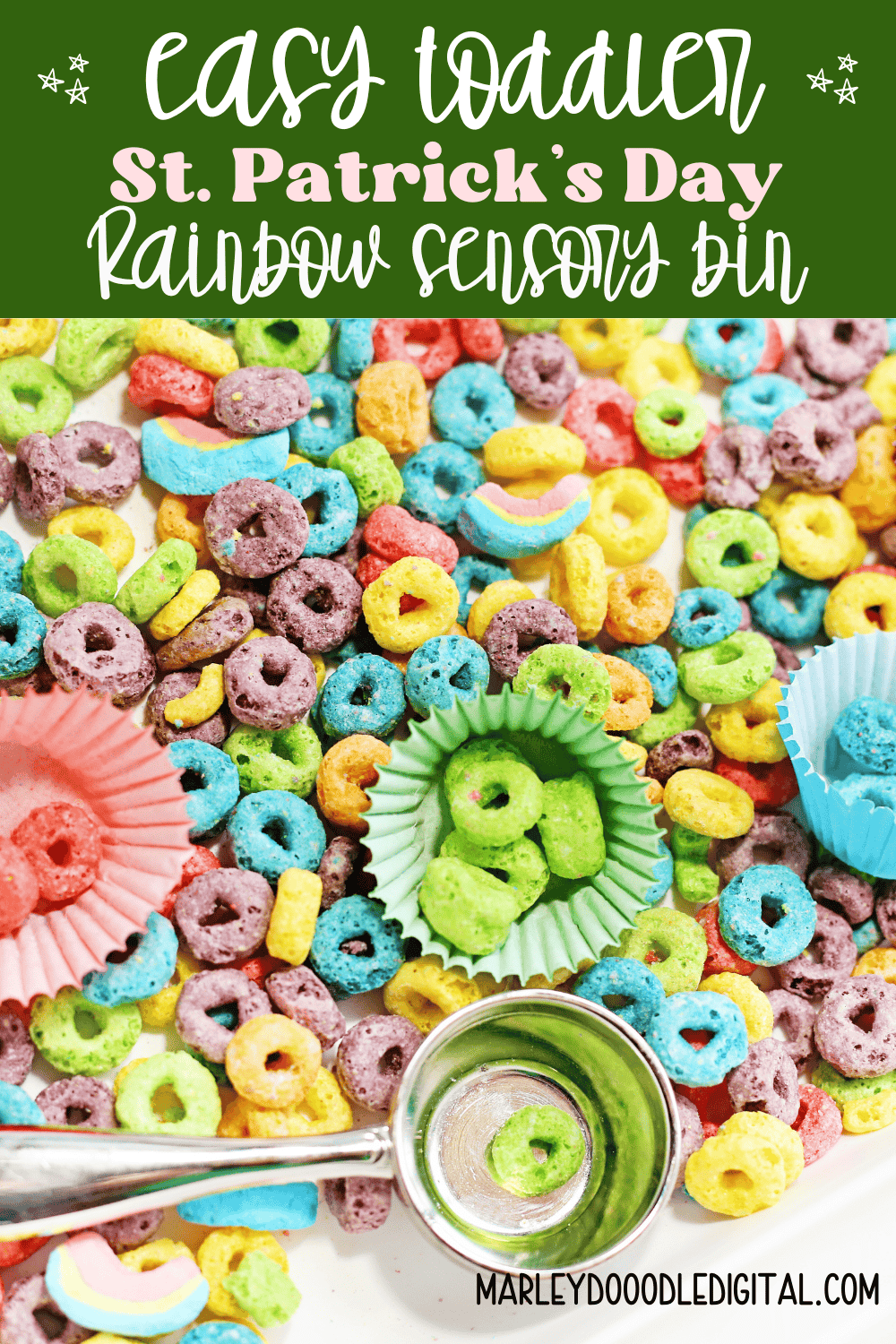 Rainbow Color Sorting Sensory Bin for Toddlers - Marley Doodle Digital