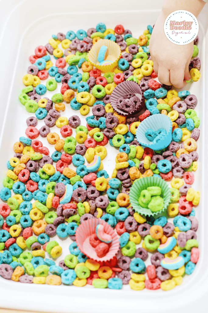Rainbow Color Sorting Sensory Bin for Toddlers - Marley Doodle Digital
