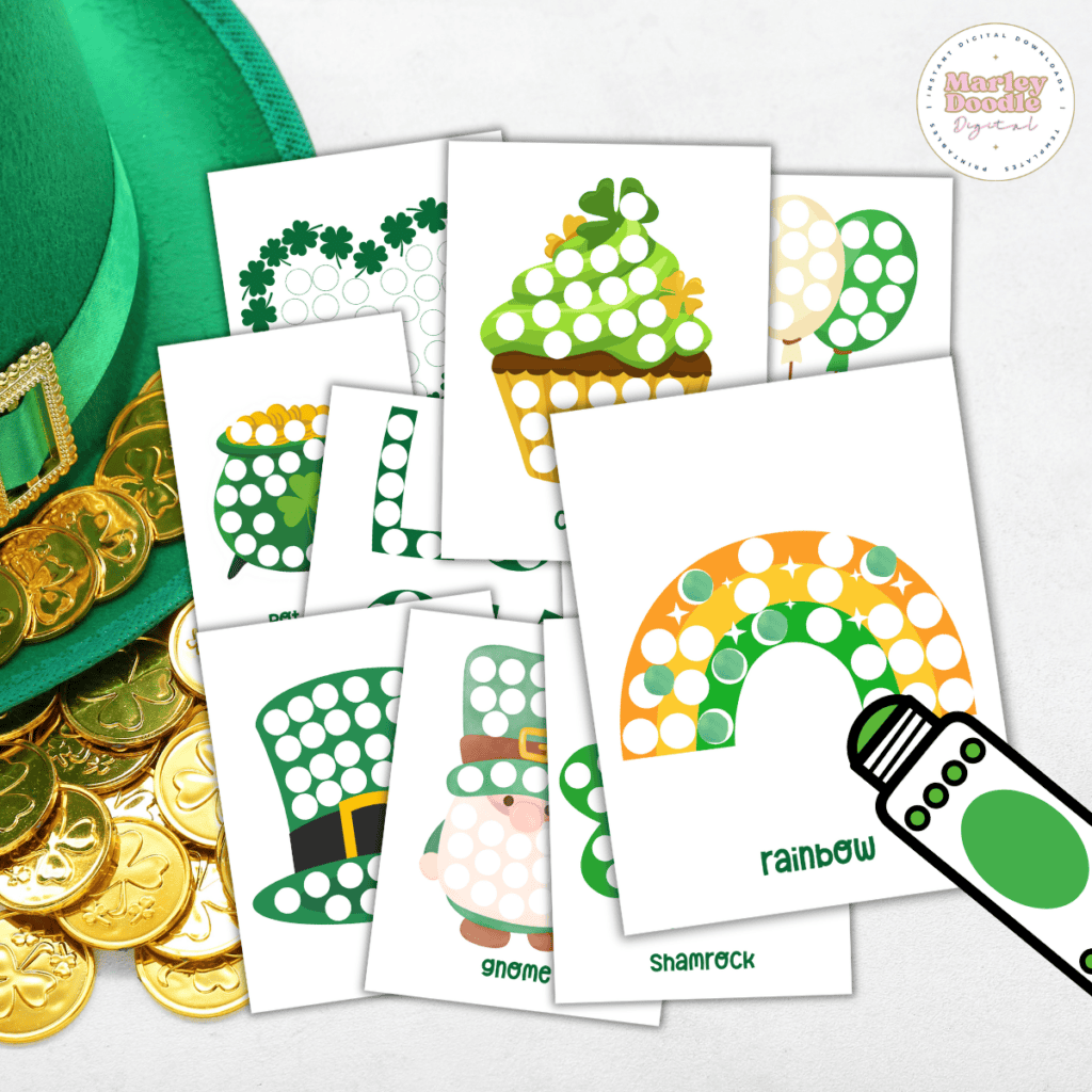 10 Free & Fun St. Patrick's Day Do-A-Dot Printables - Marley Doodle Digital