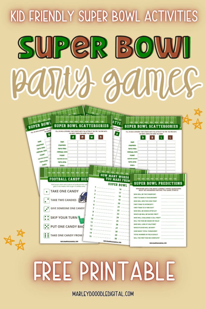 Super Bowl Party Game Bundle (Free Printables) - Marley Doodle Digital