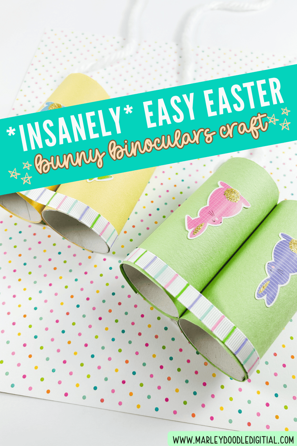 Bunny Binoculars ( Easy Kids Easter Craft!) - Marley Doodle Digital