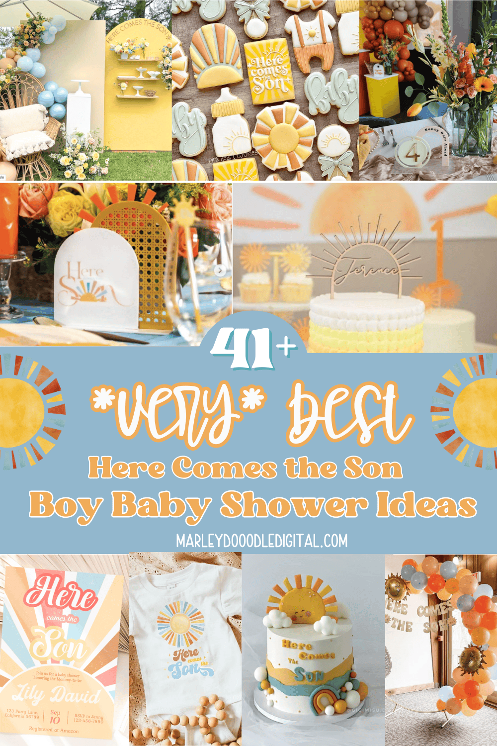 41+ Amazing Here Comes The Son Baby Shower Ideas - Marley Doodle Digital