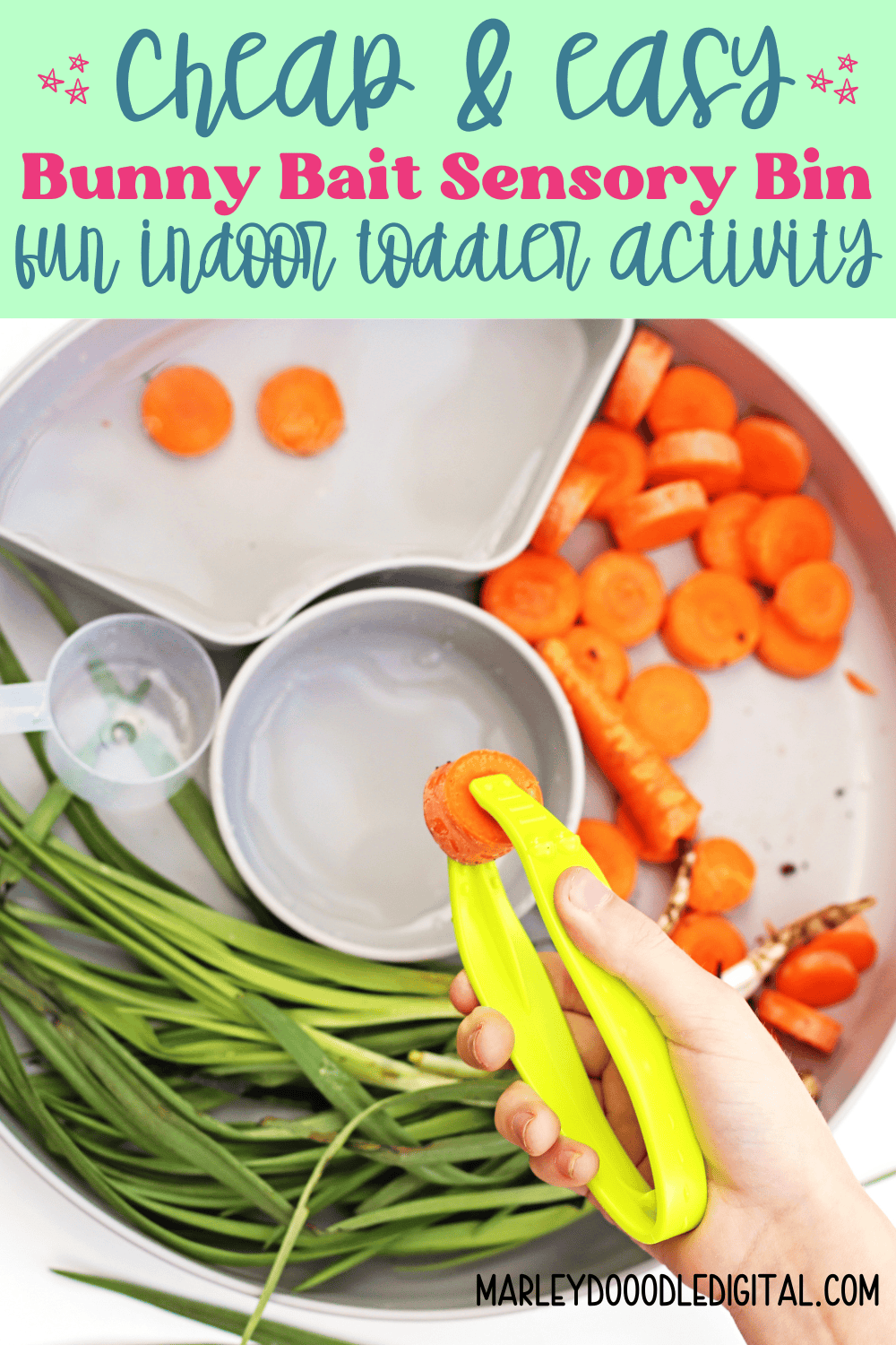 Natural Bunny Bait Sensory Bin (Easy Spring Idea!) - Marley Doodle Digital