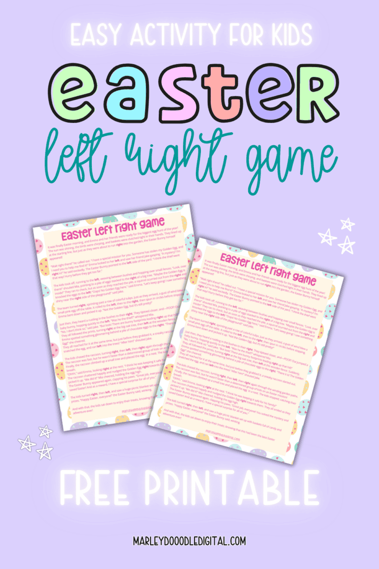 Funny Easter Right Left Story Game - Marley Doodle Digital