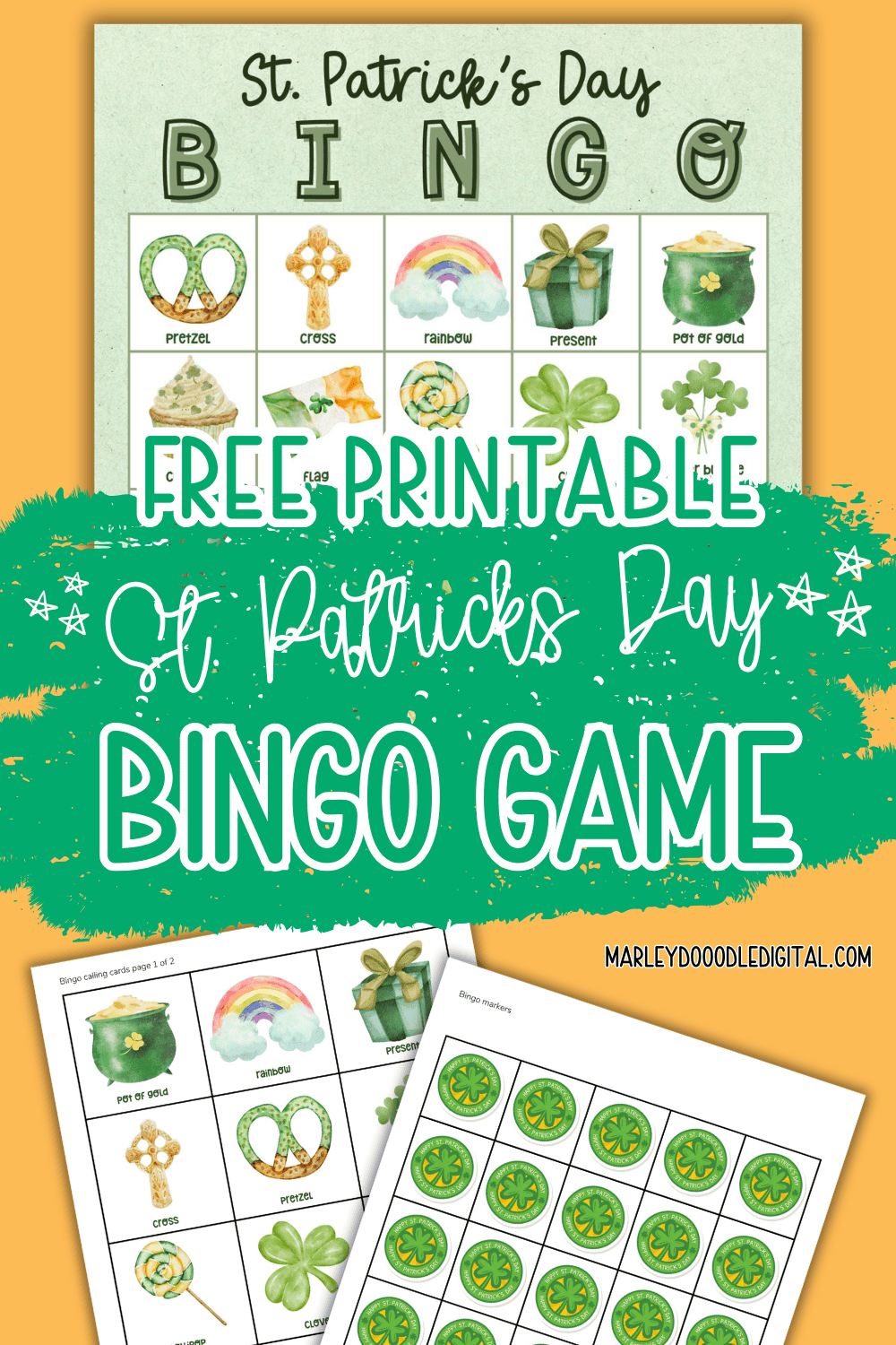 St. Patrick's Day Bingo (Includes 25 Unique Cards!) - Marley Doodle Digital