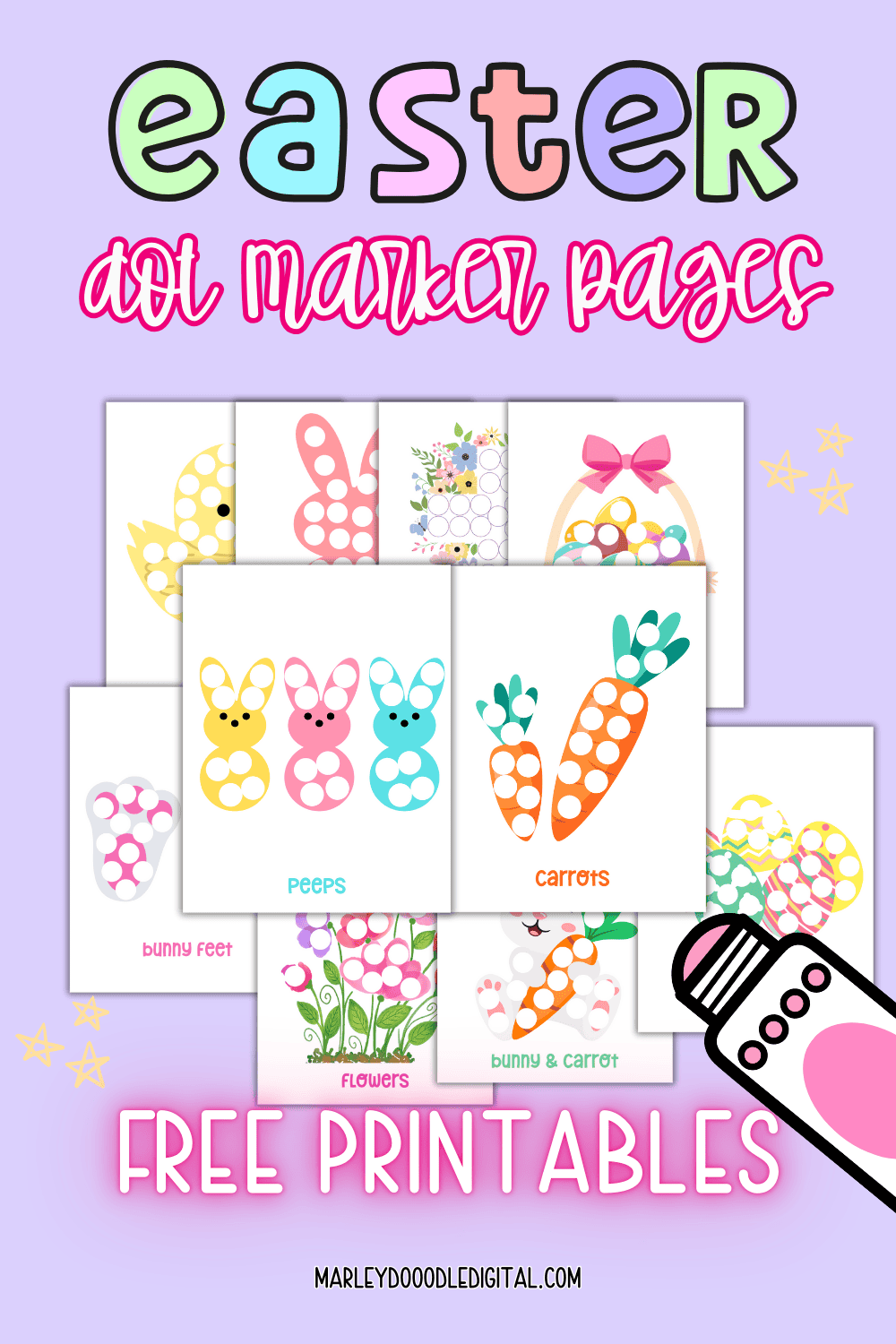 10 Cute & Fun Easter Do-A-Dot Printables - Marley Doodle Digital