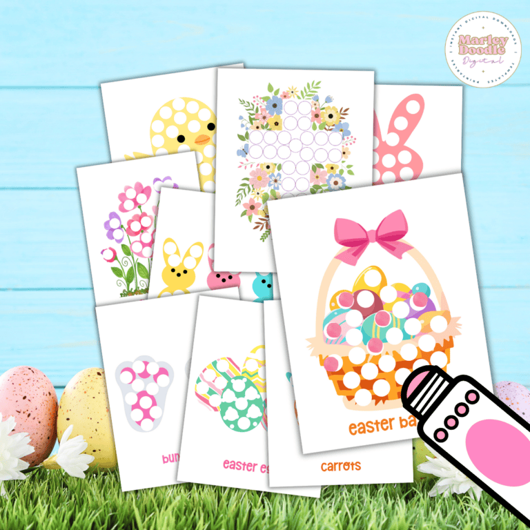 10 Cute & Fun Easter Do-A-Dot Printables - Marley Doodle Digital