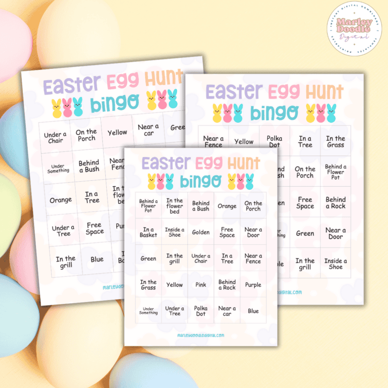 Easter Egg Hunt Bingo Cards (10 Free Printables Included!) - Marley ...
