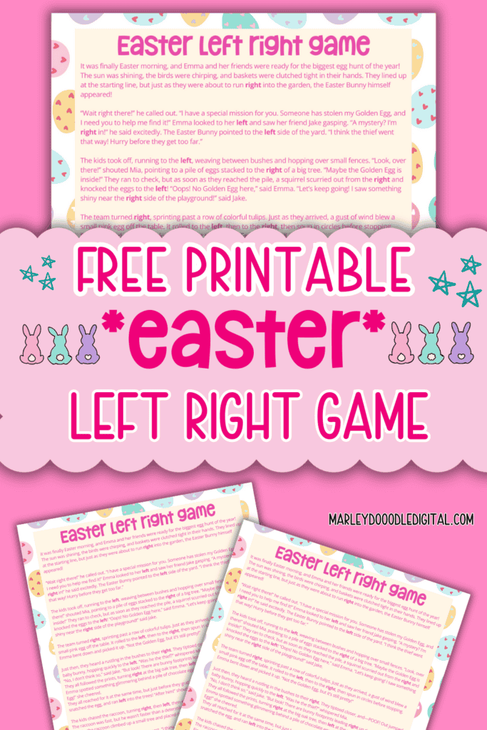 Funny Easter Right Left Story Game - Marley Doodle Digital