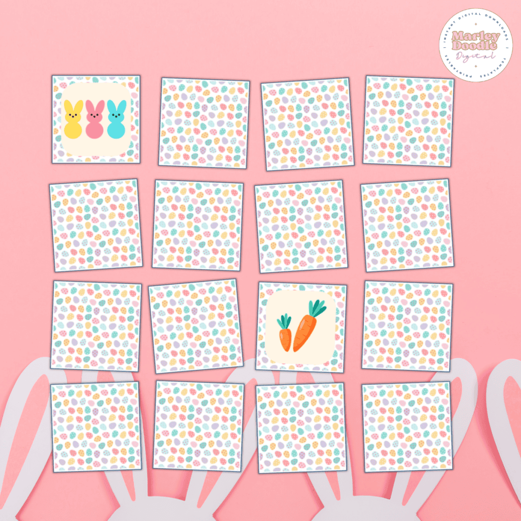 Easter Memory Matching Game for Kids (Free) - Marley Doodle Digital