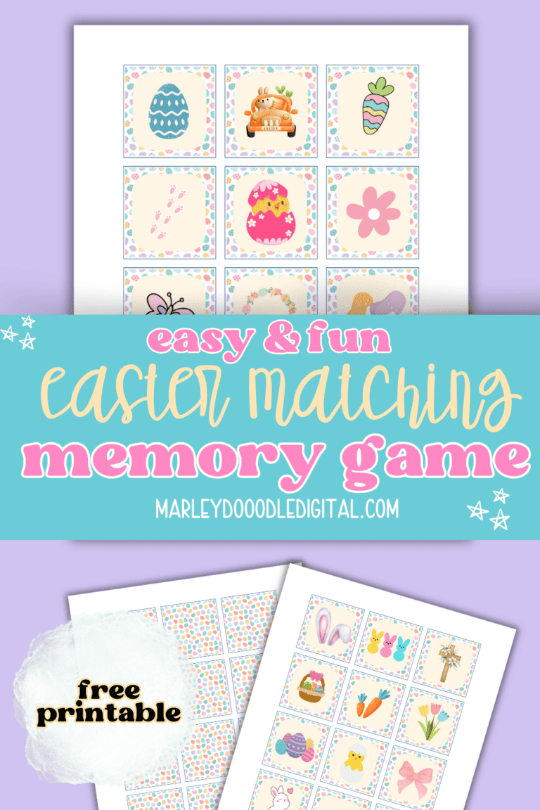 Easter Memory Matching Game for Kids (Free) - Marley Doodle Digital