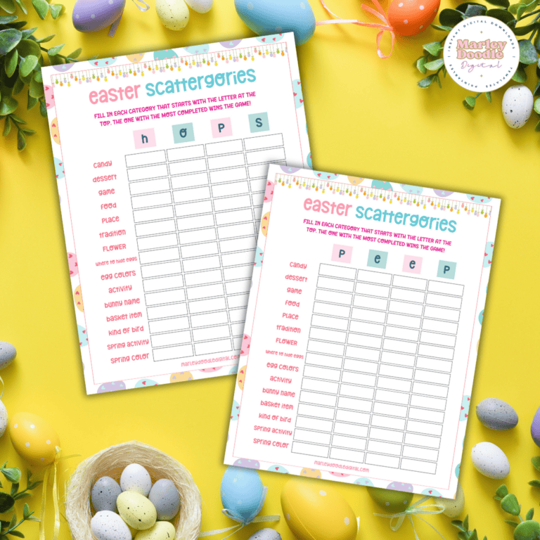 4 Fun & Free Easter Scattergories Games - Marley Doodle Digital
