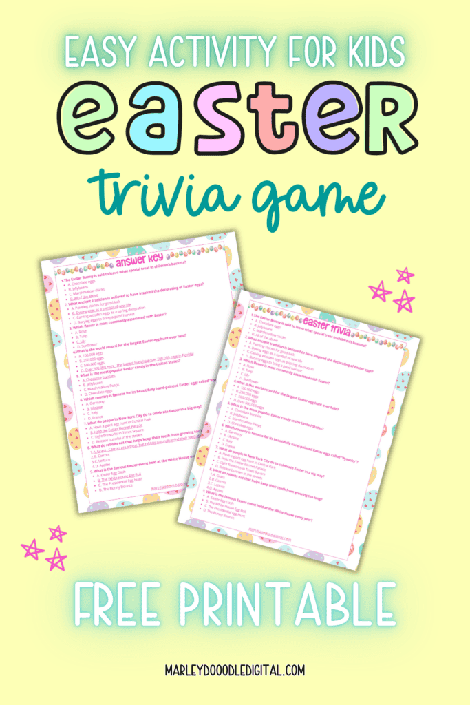 Free Printable Easter Trivia Questions (and answers!) - Marley Doodle ...