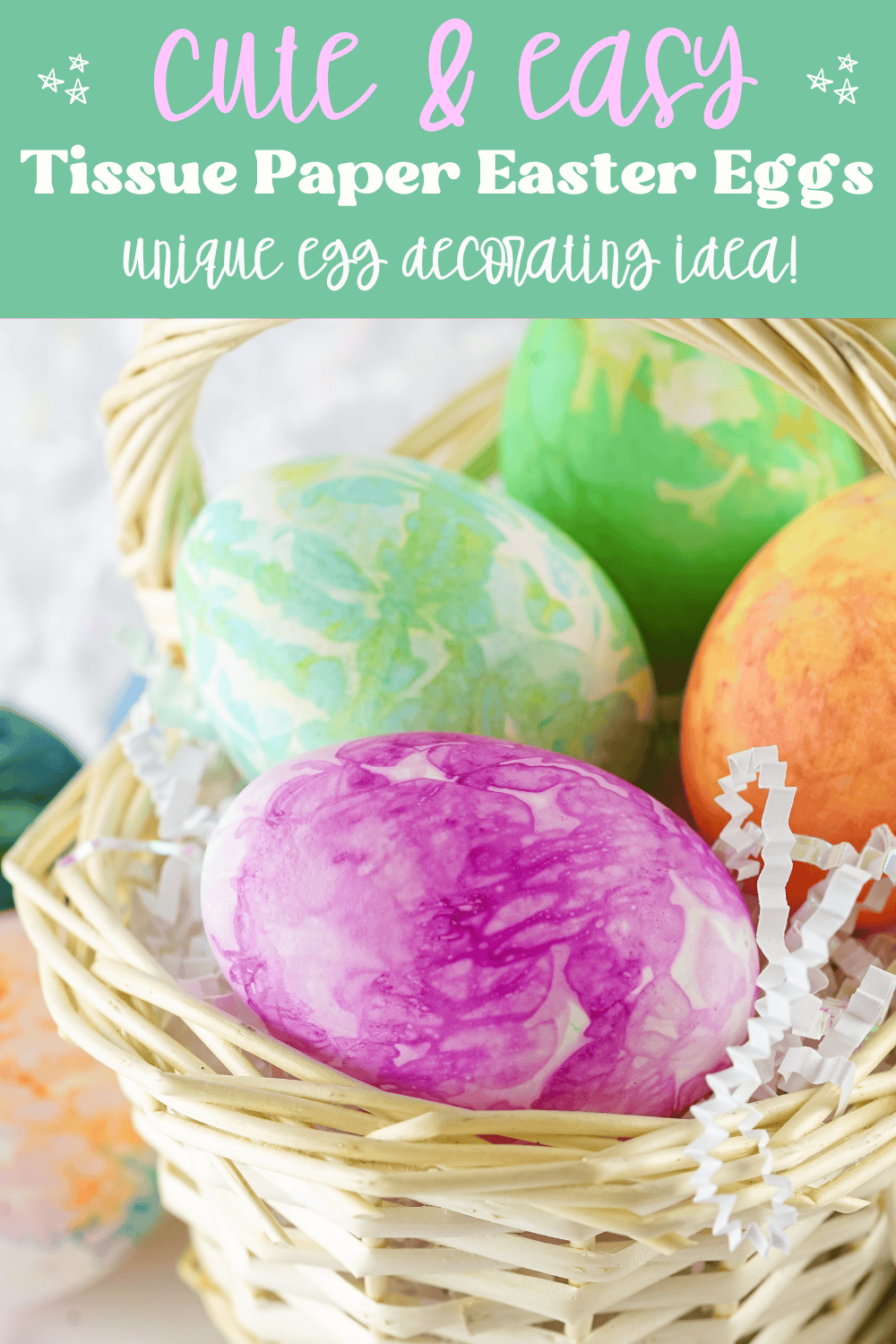 Tissue Paper Dyed Easter Eggs (No Food Coloring Needed!) - Marley ...
