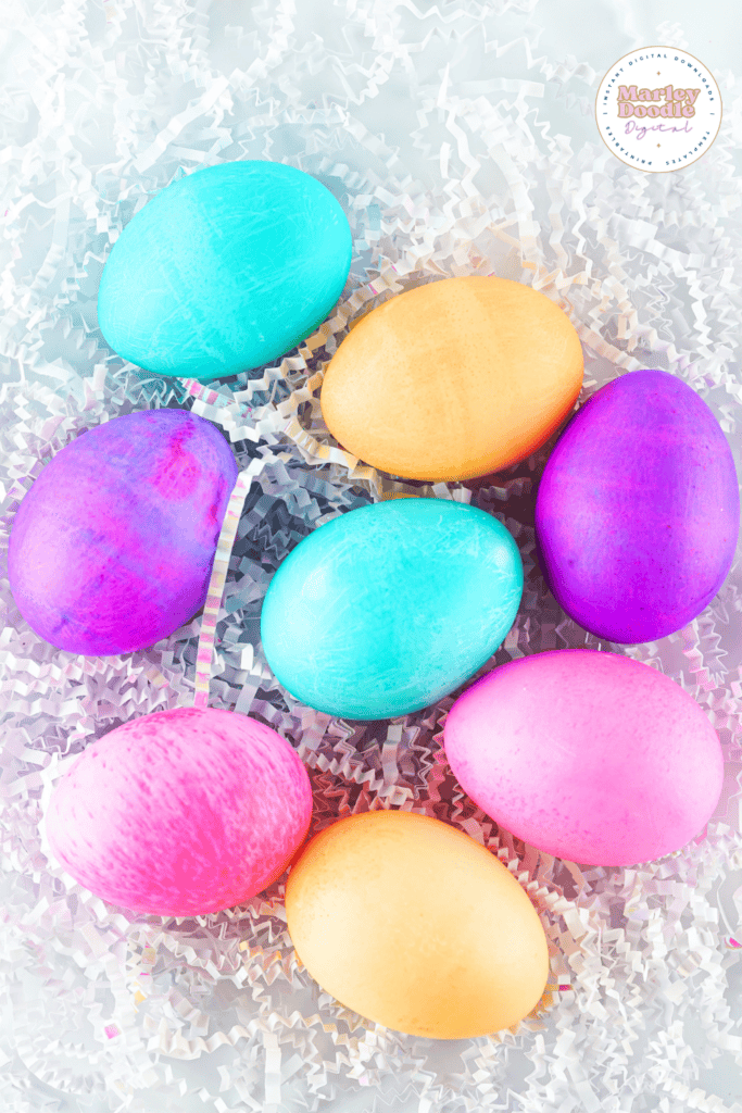 Vibrant Easter Eggs Dyed with Food Coloring - Marley Doodle Digital