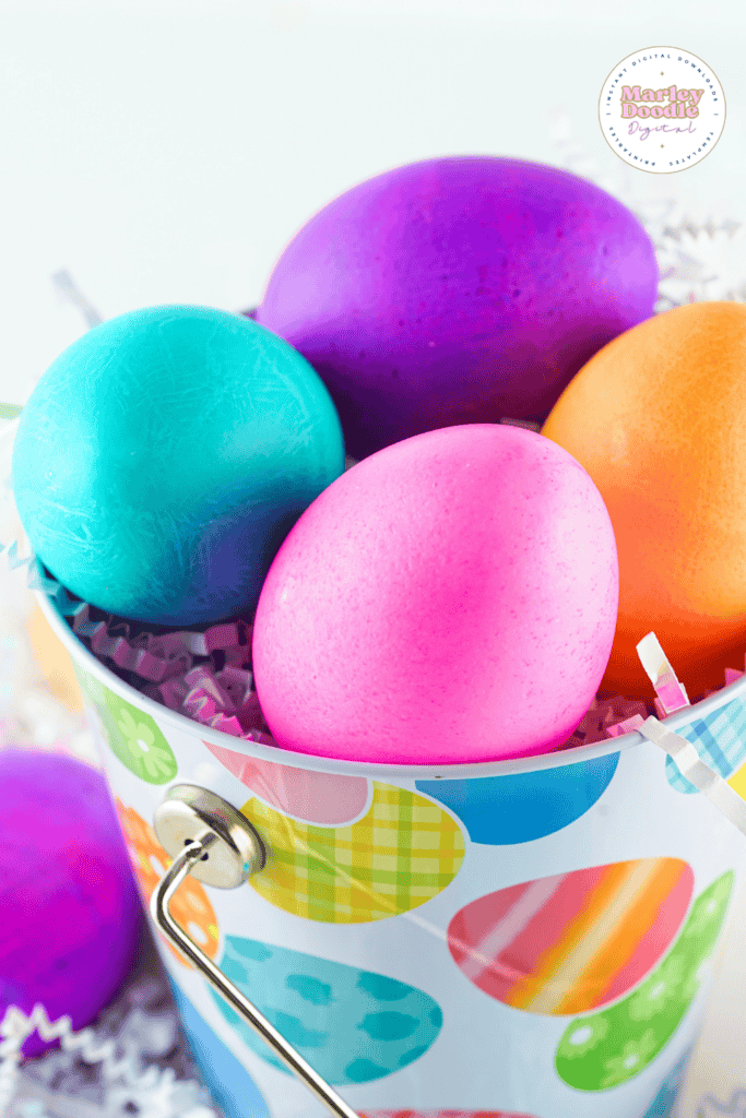 Vibrant Easter Eggs Dyed with Food Coloring - Marley Doodle Digital