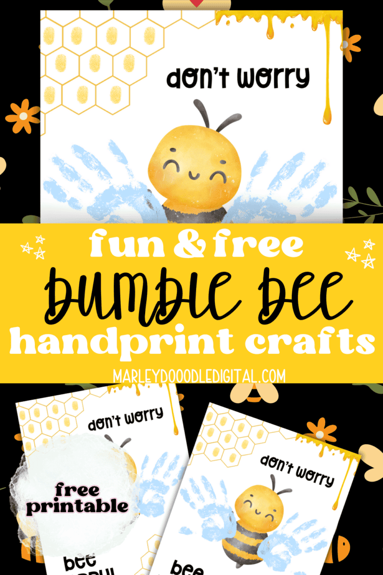 Adorable Bee Handprint and Fingerprint Art (Free Printable) - Marley ...