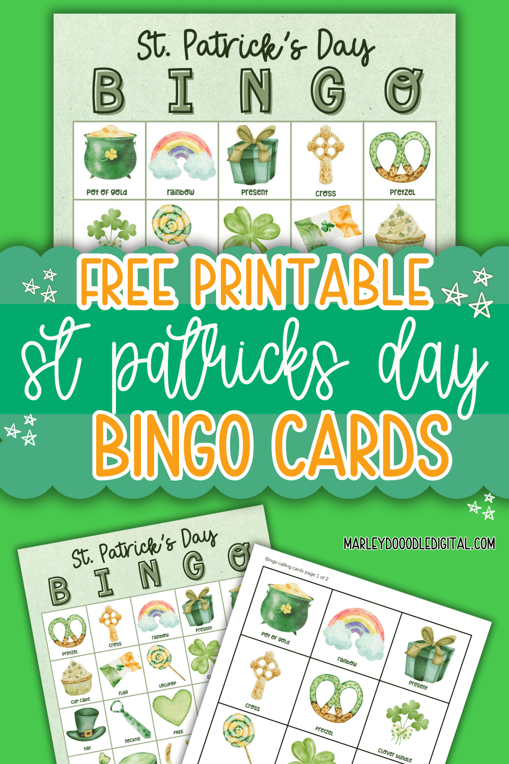 St. Patrick's Day Bingo (Includes 25 Unique Cards!) - Marley Doodle Digital
