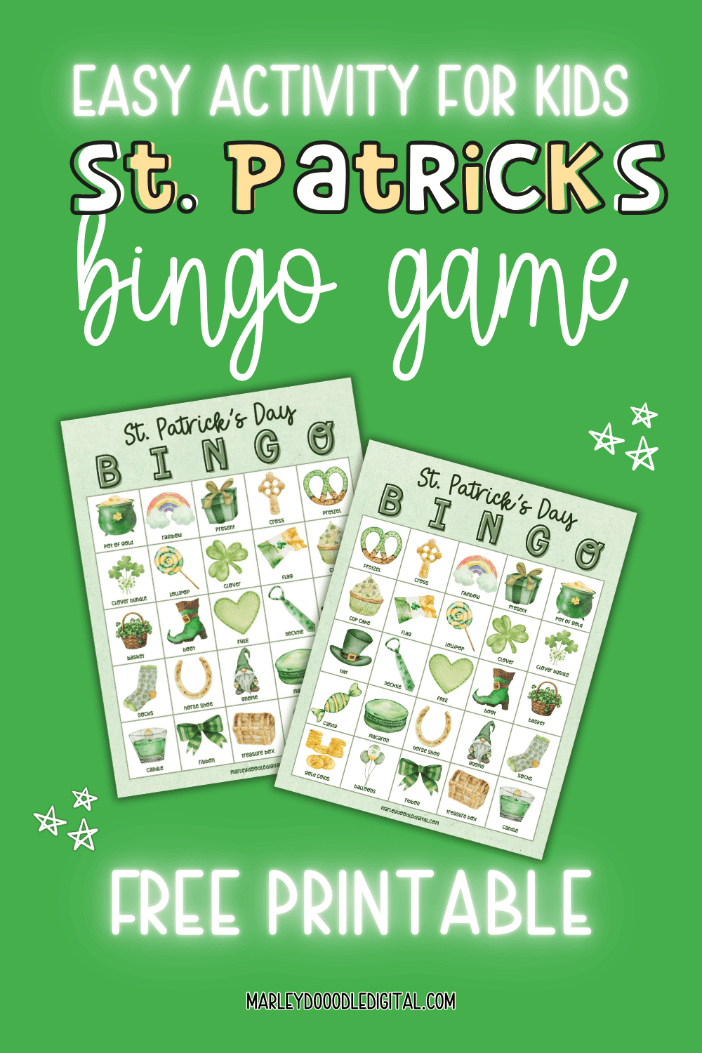 St. Patrick's Day Bingo (Includes 25 Unique Cards!) - Marley Doodle Digital
