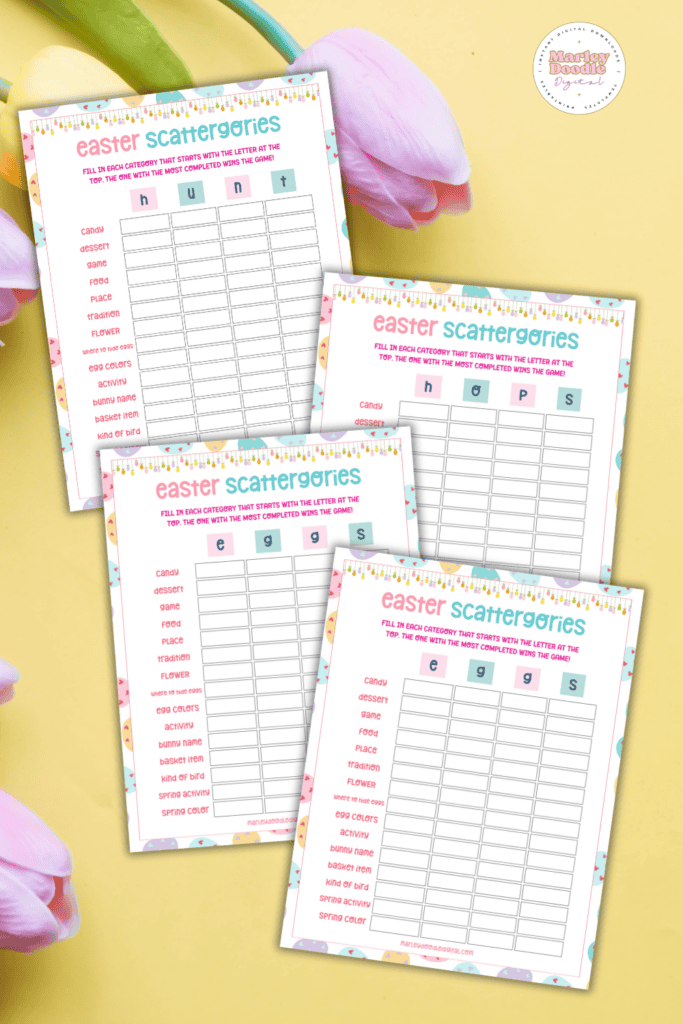 4 Fun & Free Easter Scattergories Games - Marley Doodle Digital