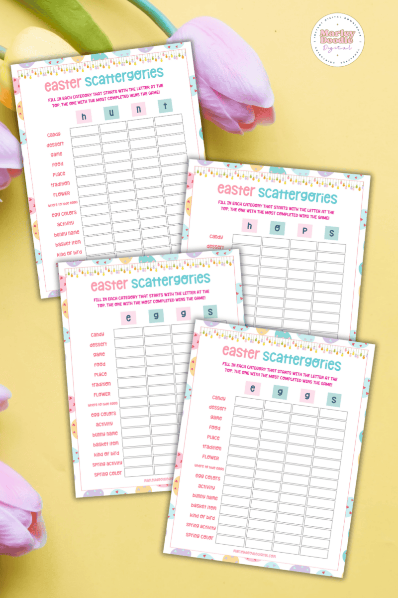 4 Fun & Free Easter Scattergories Games - Marley Doodle Digital