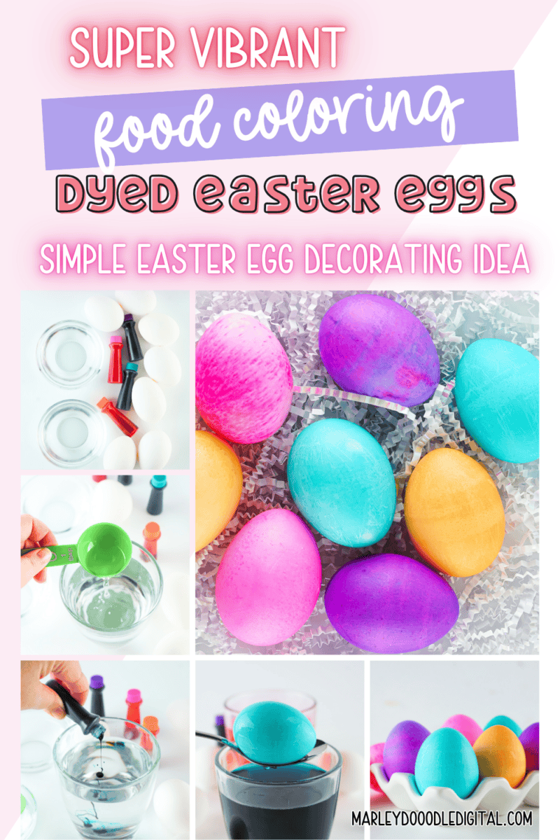 Vibrant Easter Eggs Dyed with Food Coloring - Marley Doodle Digital