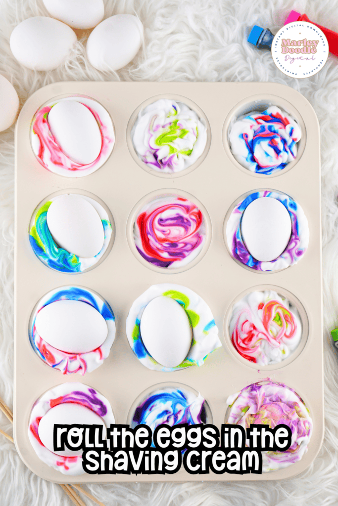 DIY Shaving Cream Easter Eggs - Marley Doodle Digital