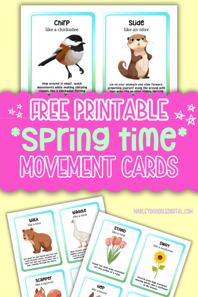 32 Spring Movement Cards for Kids & Toddlers (Free Printables) - Marley ...