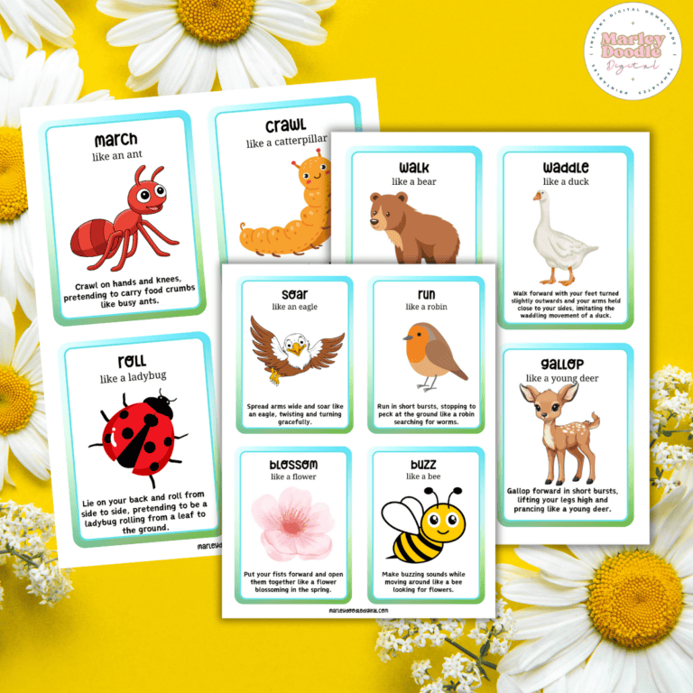 32 Spring Movement Cards for Kids & Toddlers (Free Printables) - Marley ...