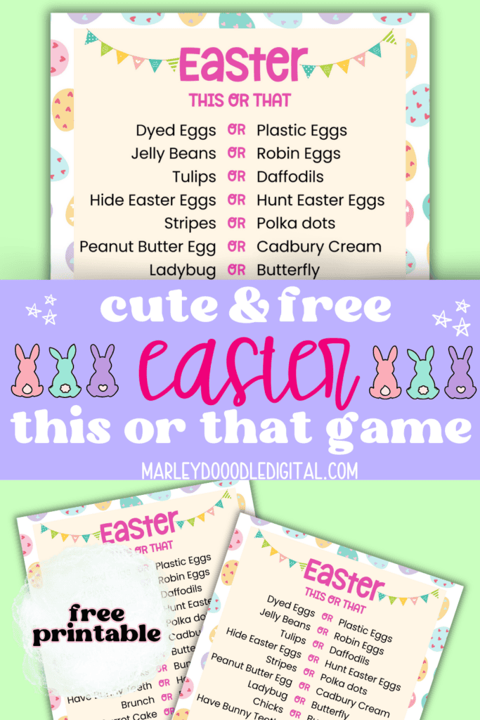 Free Printable Easter This or That Game - Marley Doodle Digital