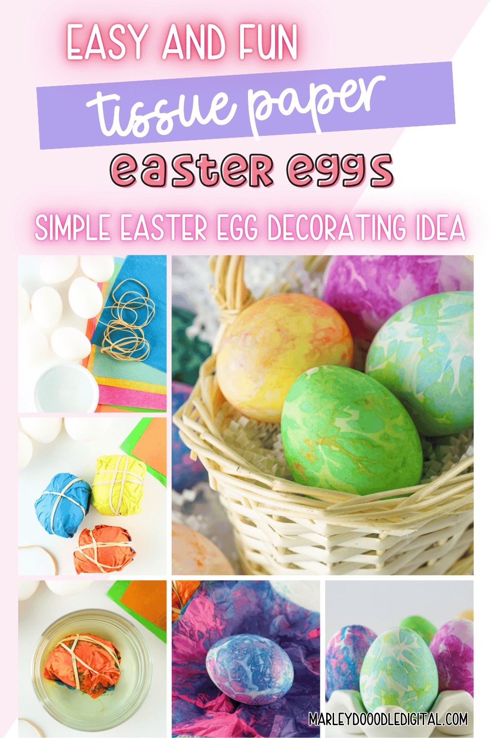 Tissue Paper Dyed Easter Eggs (No Food Coloring Needed!) - Marley ...